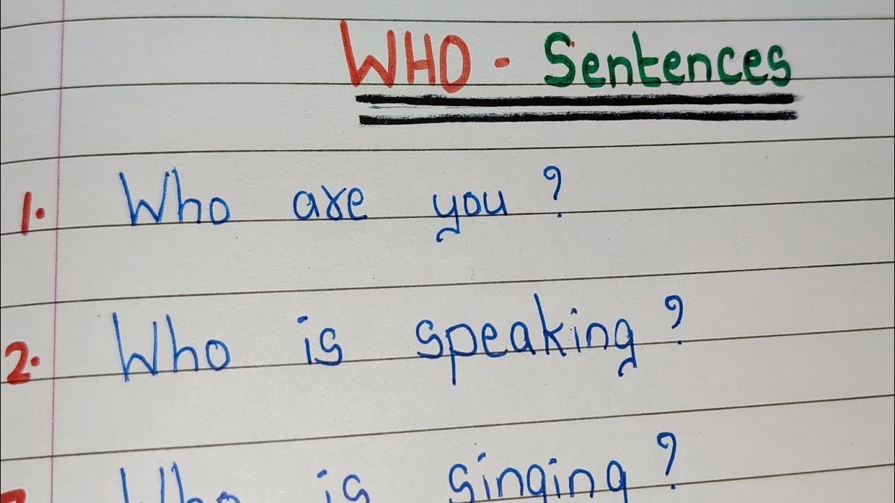 Who Sentences/ Use of Who sentences/in english - YouTube
