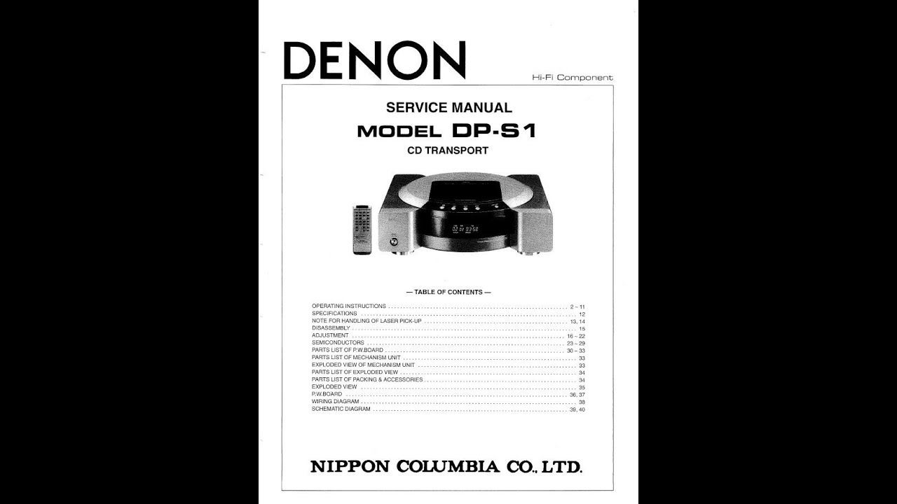 Denon Service Manual CD Players-Recorders - YouTube