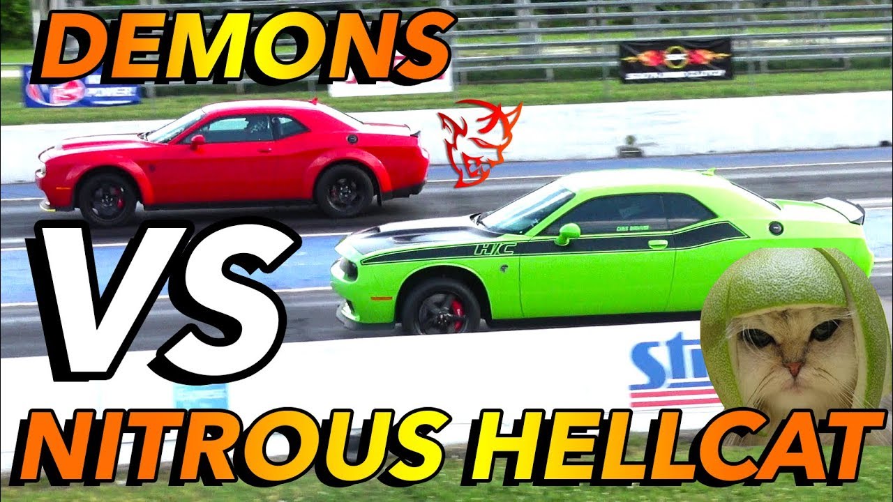 Dodge Demon vs Nitrous Hellcat (HEMI GRUDGE MATCH) - YouTube