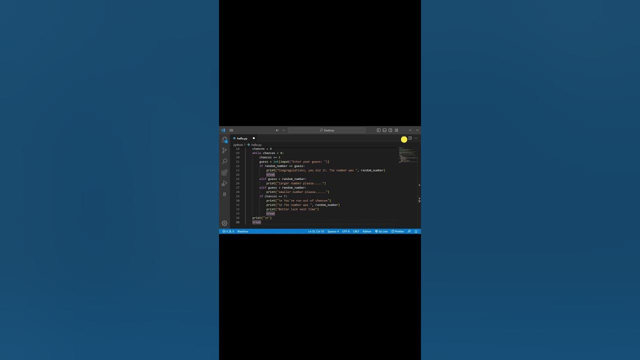 Guess The Number Game Using Python Shorts Shortvideopythoncodingshortvideopythonturtle