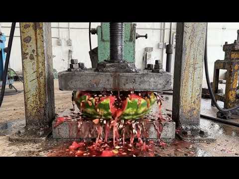 Watermelon vs 100Ton Hydraulic press😳 #hydraulicpress #crushing #satisfying #asmr #oddlysatisfying  