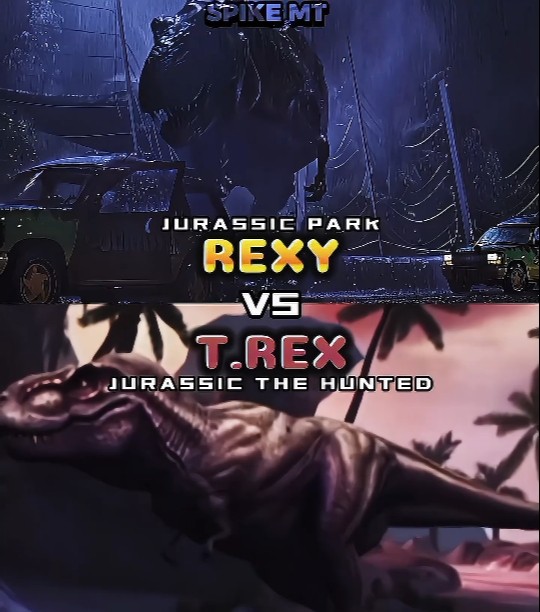 REXY JP1 VS T.REX JURASSIC THE HUNTED #jurassicworld #edit #dinosaur # ...