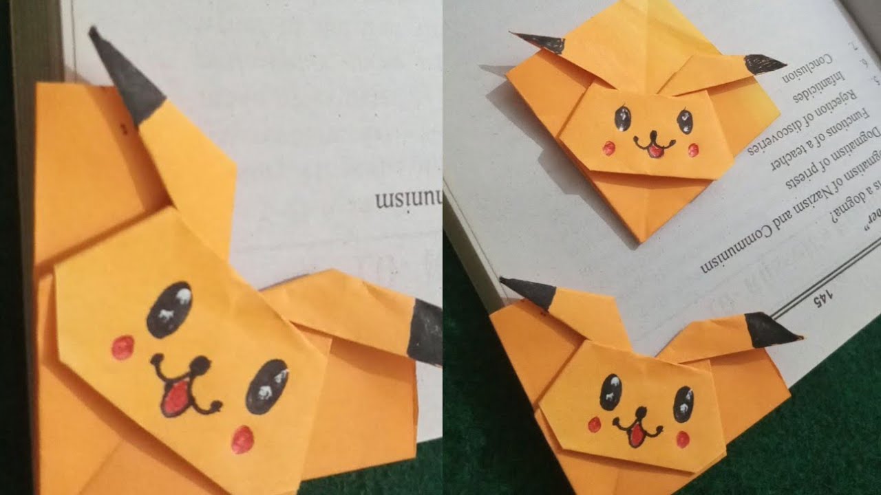 How to make paper pikachu bookmark origami|paper bookmark |easy diy ...