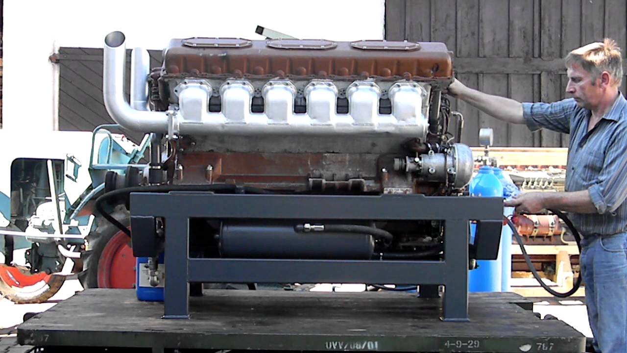 Transmash V12 Zylinder Dieselmotor erster Probelauf am 10.09.2011 - YouTube