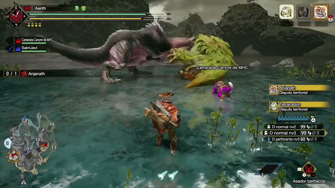 MH rise Anjanath vs Tetranadon - YouTube