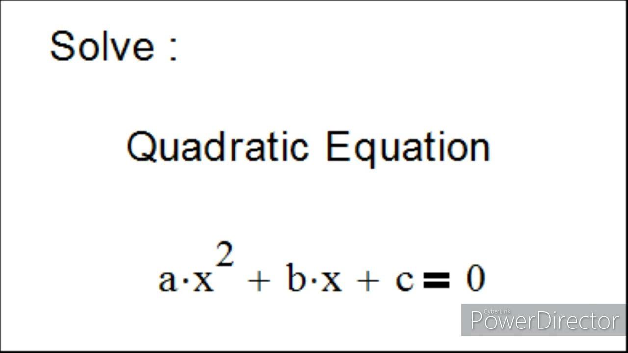 How To Solve Quadratic Equation By Mathcad Youtube