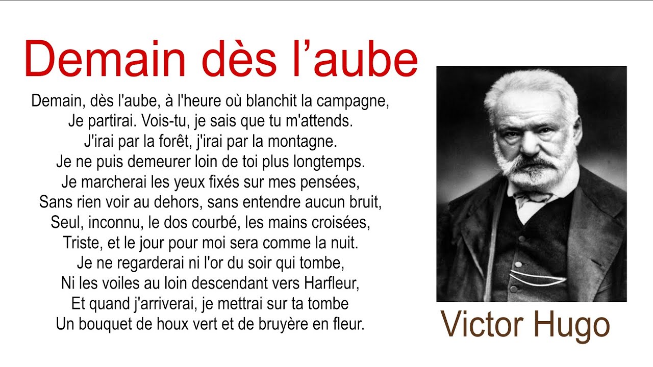 Poésie 🎵 " Demain dès l’aube [ Victor Hugo ] Poème - YouTube