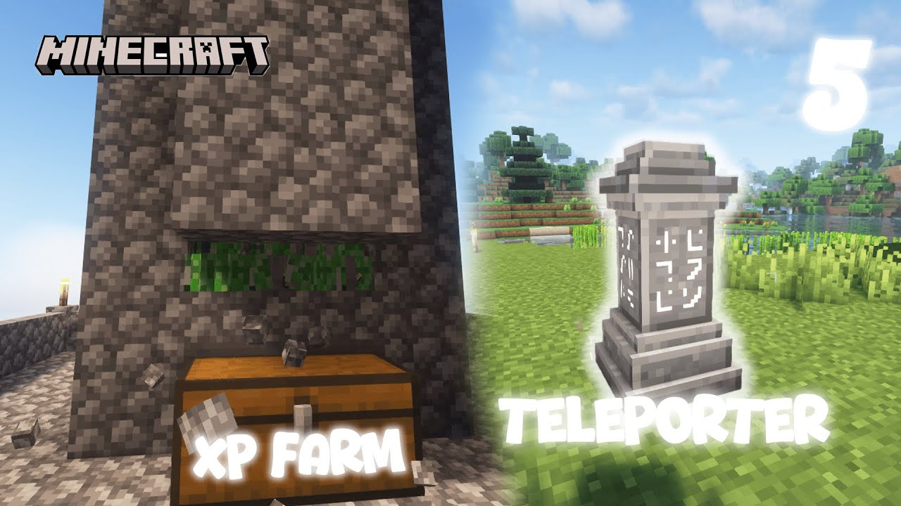 Bikin XP Farm dan Teleporter! - Minecraft Mod Survival Indonesia - YouTube