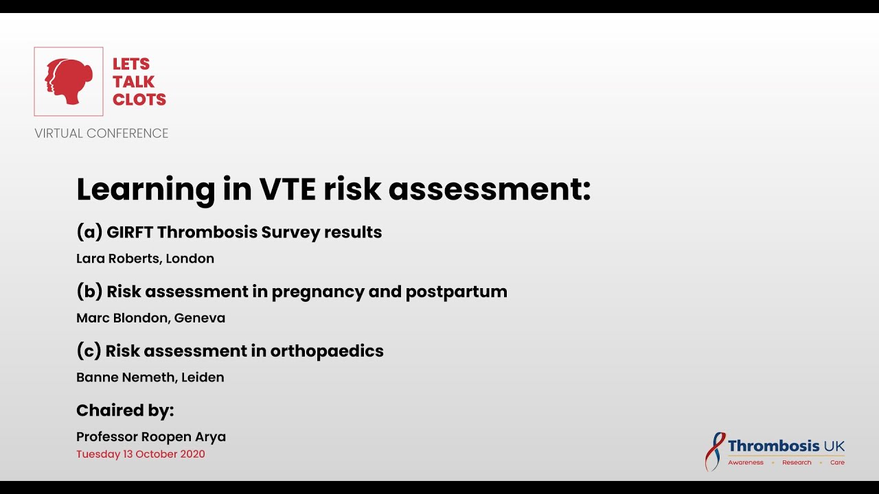 Learning in VTE risk assessment: - YouTube
