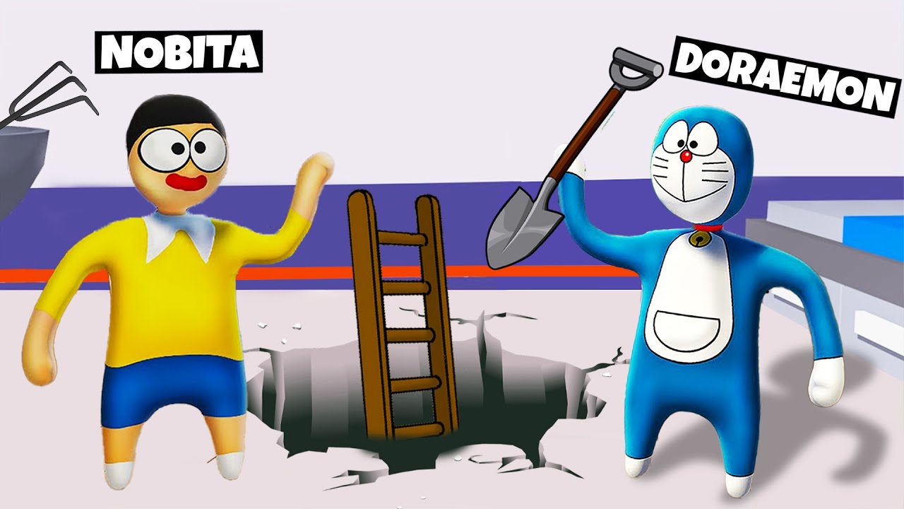 Nobita And Doraemon Break Jail in Human Fall Flat || Funny Game ...