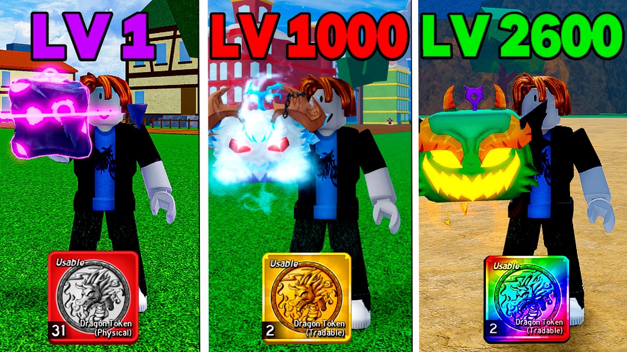 ¡1 AL 2600 SOLO CON DRAGON TOKEN en BLOX FRUITS! - YouTube