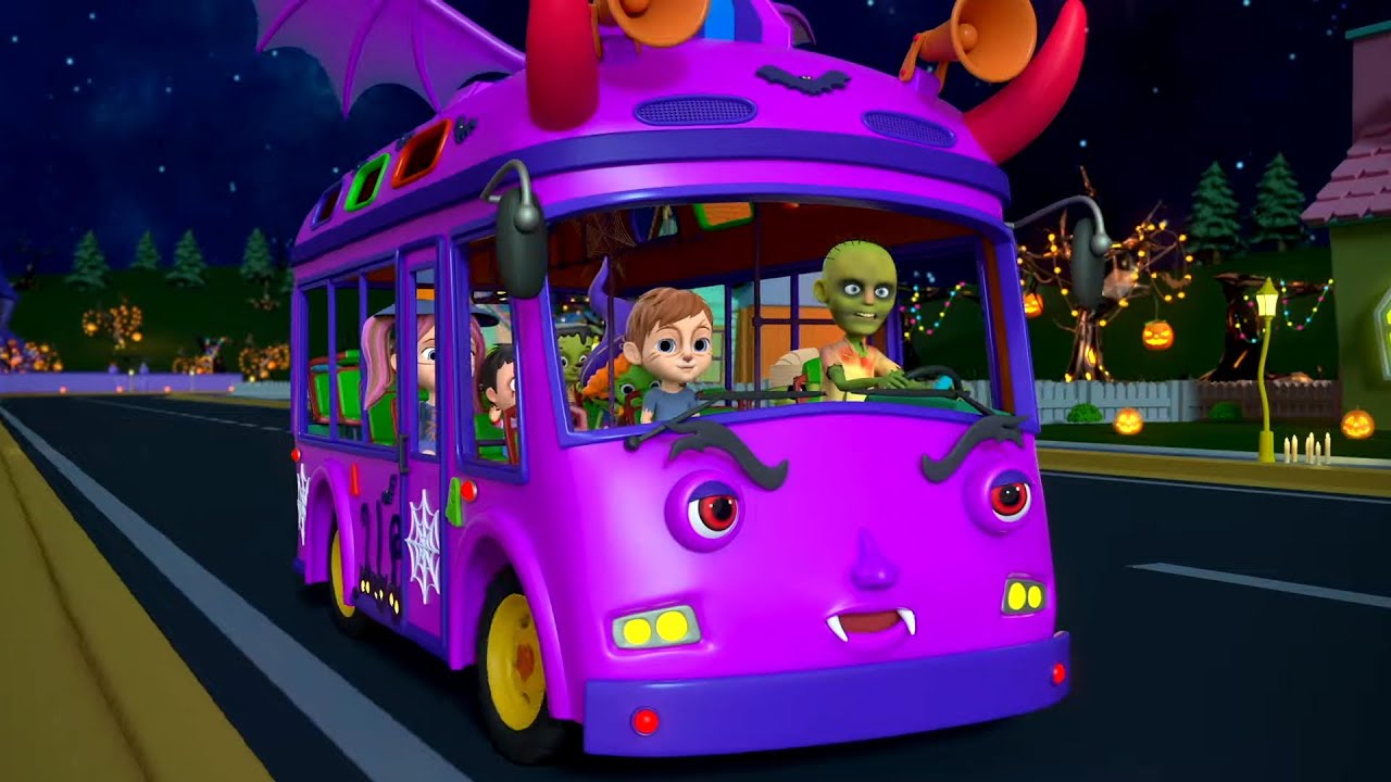 Spooky Wheels On The Bus | Halloween Song & Nursery Rhymes for Kids ...