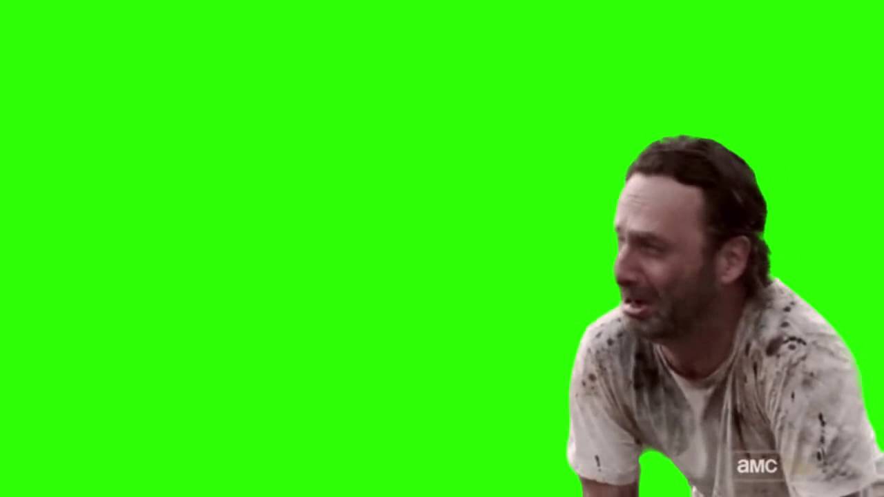 Rick walking dead oh no green screen masked - YouTube