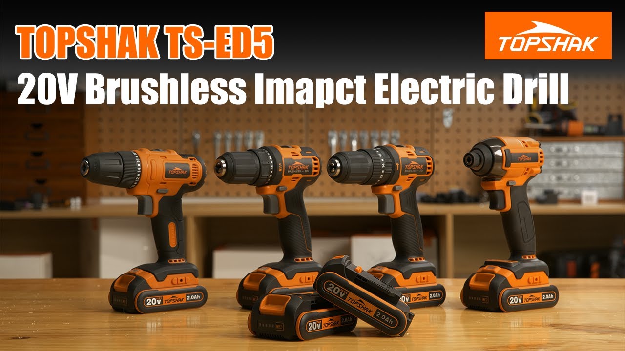 TOPSHAK TS-ED5 Brushless Imapct Electric Drill - YouTube