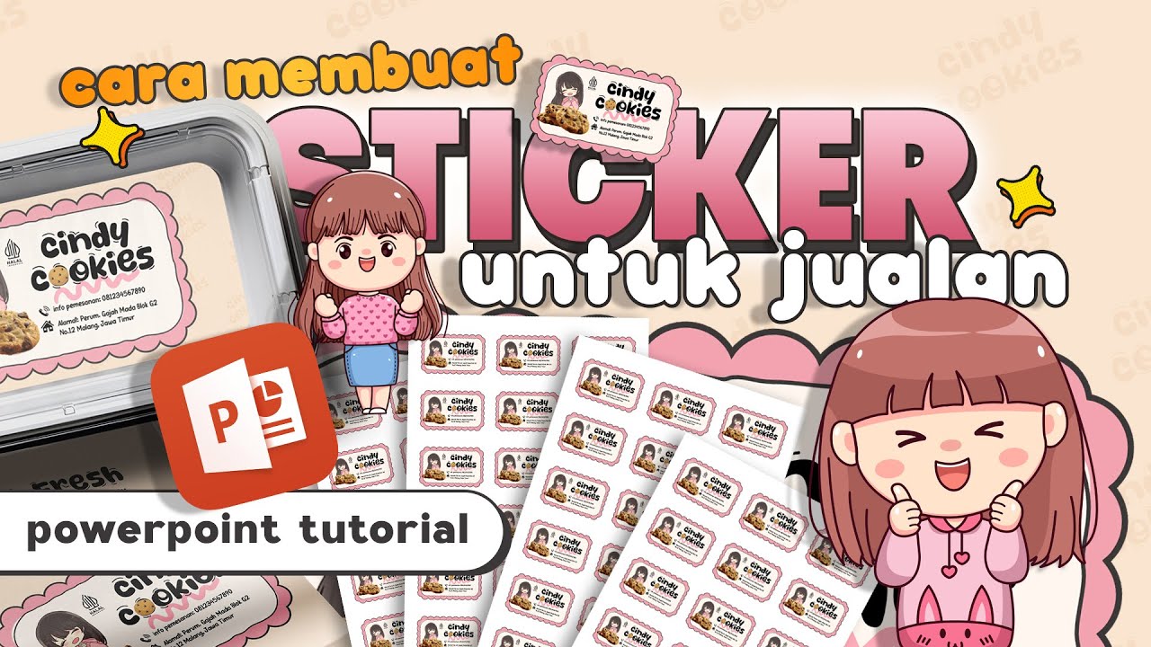 🦋 Cara bikin Sticker Untuk Packaging Jualan di Powerpoint | Tutorial by ...