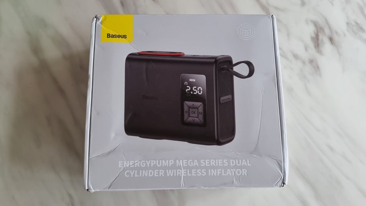 Baseus EnergyPump Mega Series Dual Cylinder Wireless Inflator - YouTube