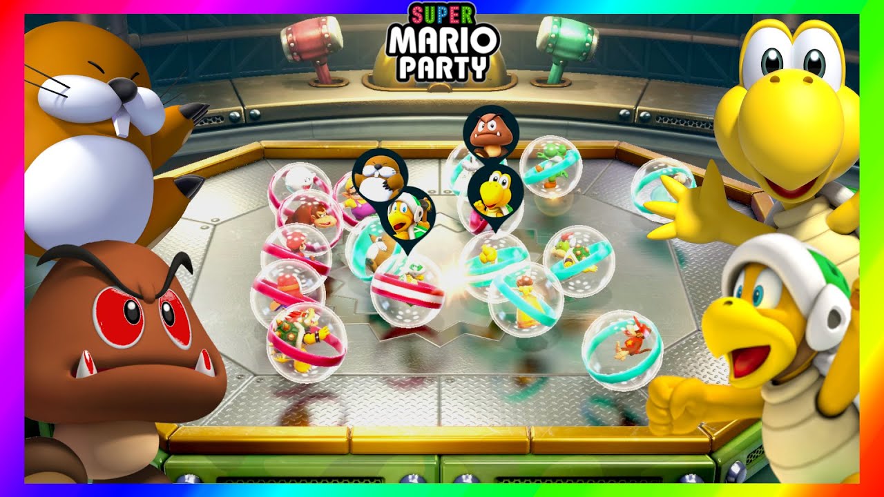 Super Mario Party Minigames #371 Goomba vs Hammer bro vs Monty mole vs ...