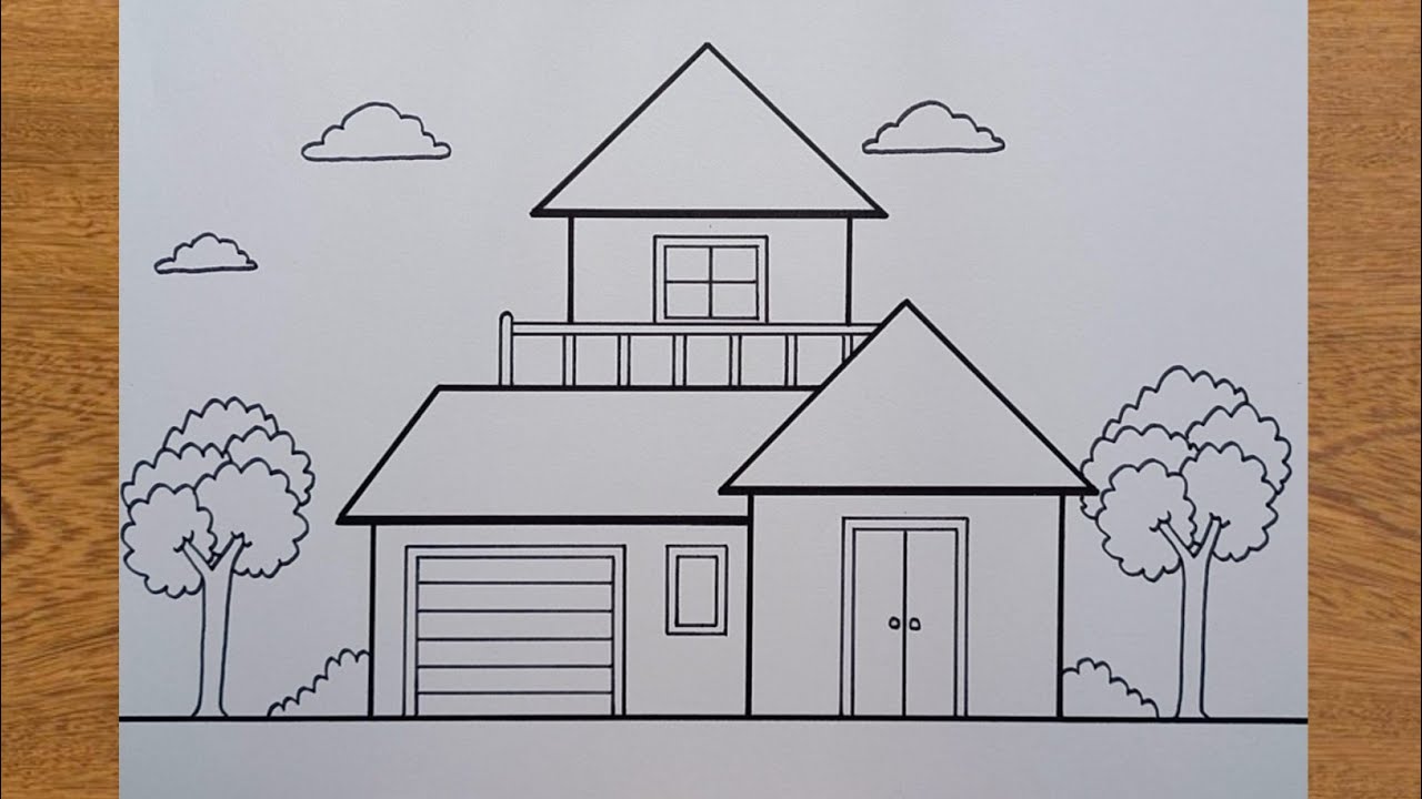 How to Draw a House for Beginners | Easy House Drawing - YouTube