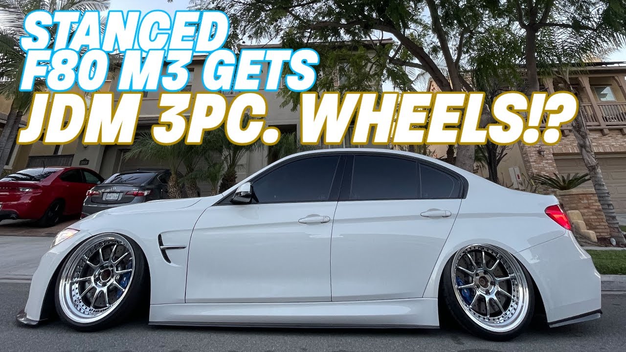 My Stanced/Bagged F80 M3 Gets New JDM 3pc. Wheels! - YouTube