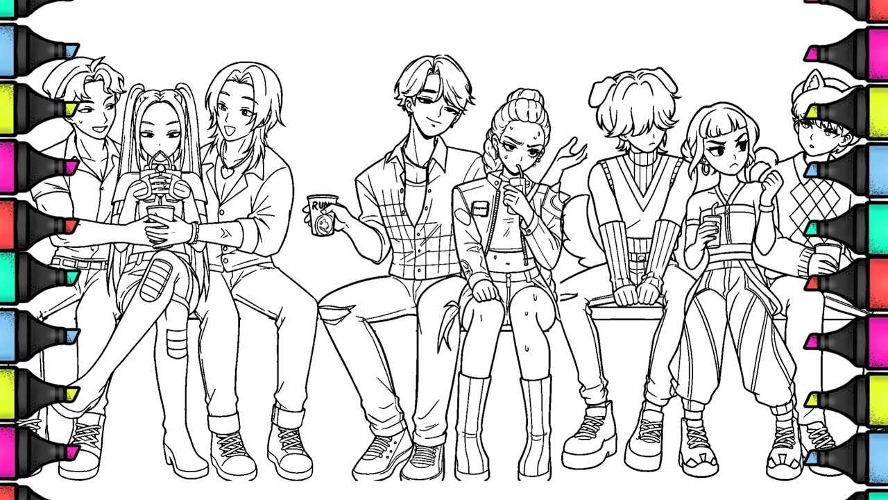 Saja Boys & KPop Demon Hunters New Coloring Pages - YouTube
