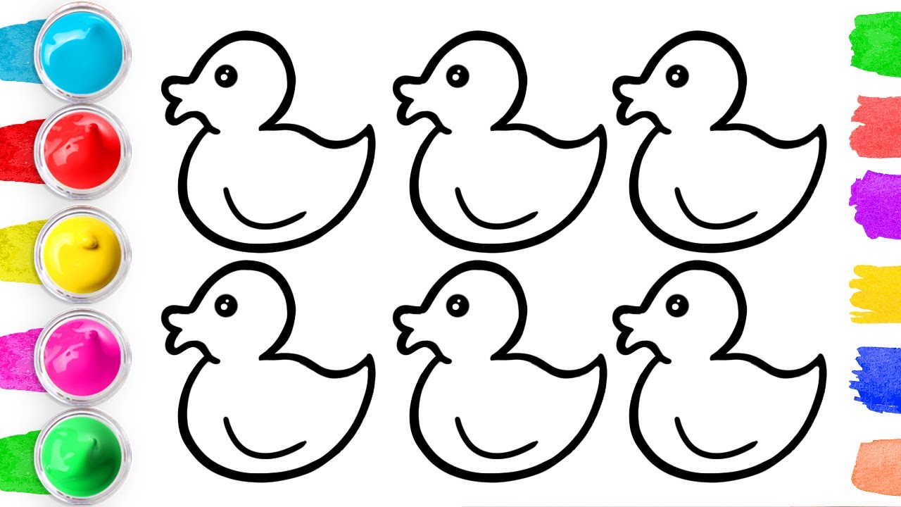 ( Animals ) Duck Drawing With Coloring - YouTube