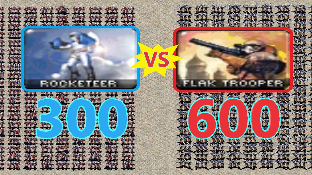 Rocketeers vs Flak Troopers - Same Cost - Red Alert 2 - YouTube