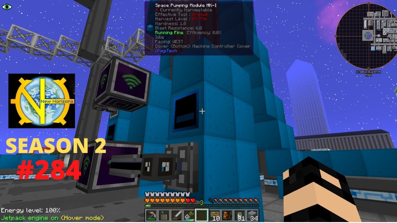 GregTech New Horizons S2 - 284 - Space Elevator Pump - YouTube