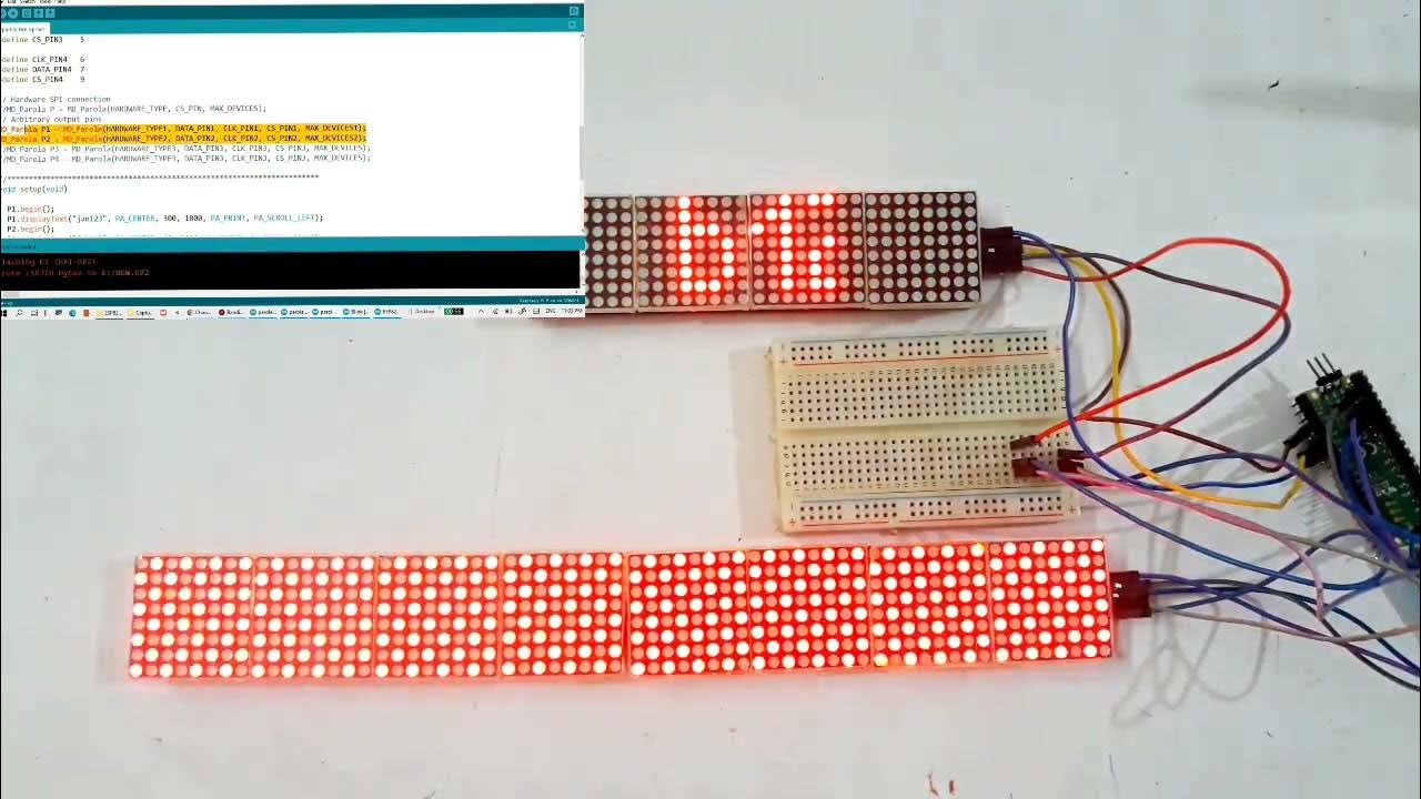How to use control multiple MAX7219 4-in-1 digital display using Raspberry PI Pico ? - YouTube