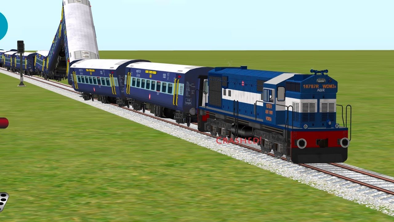 WDM3A Diesel Locomotive Reverse crashed at route End Indian Train ...