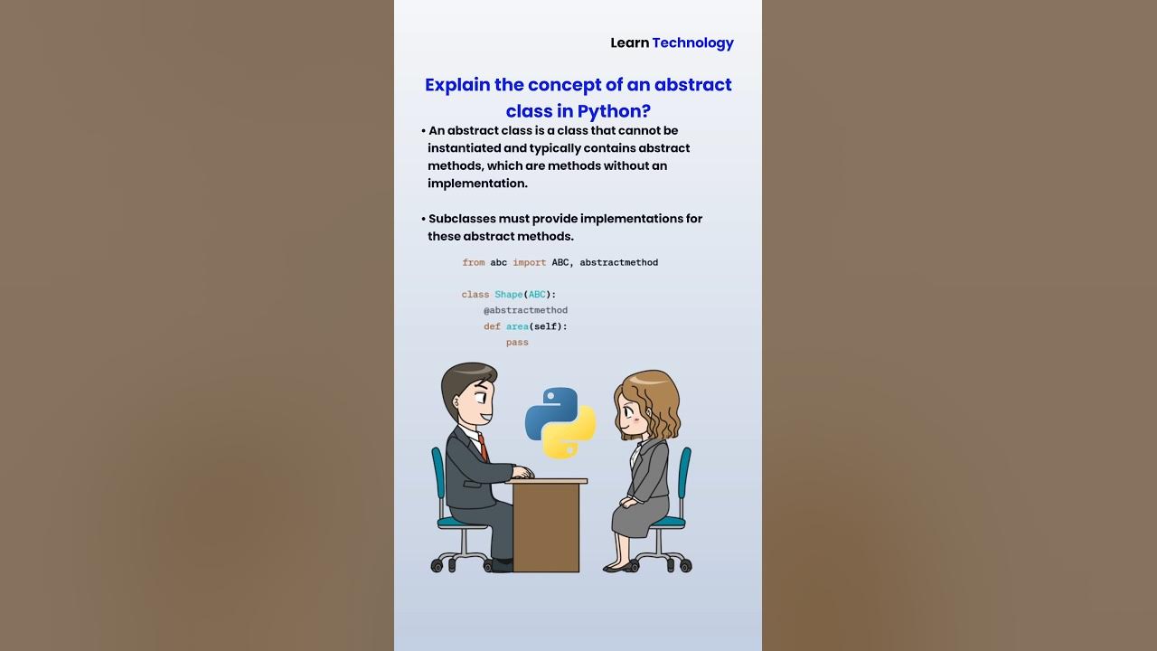 Abstract class in Python | Python interview question | #pythontutorial #python #interview # ...