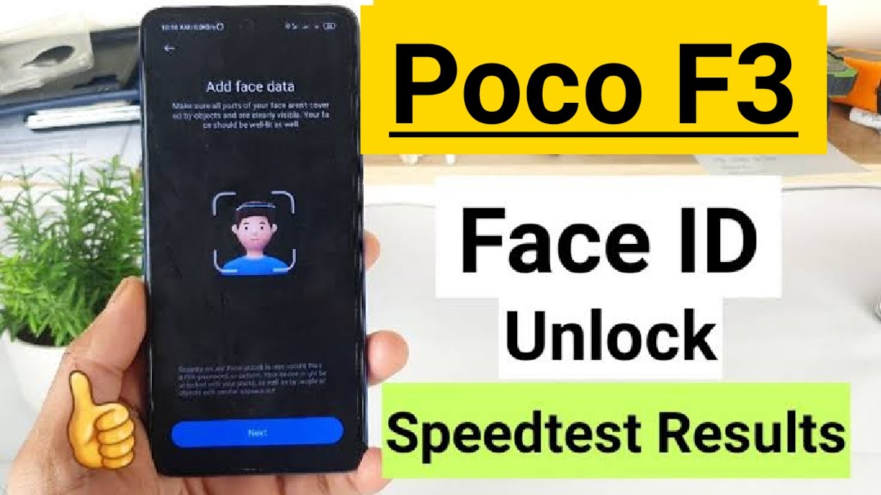 Poco F3 Face ID Setup and Speedtest results - YouTube