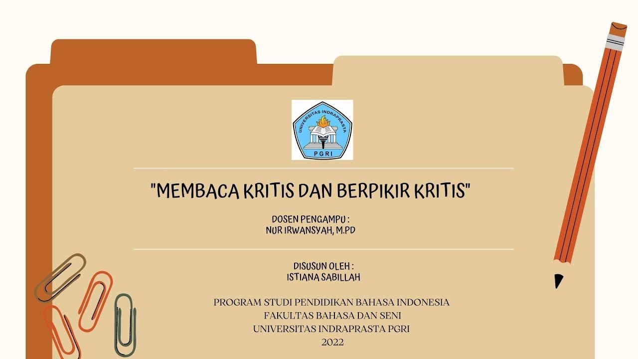 Presentasi Membaca Kritis dan Berpikir Kritis - YouTube
