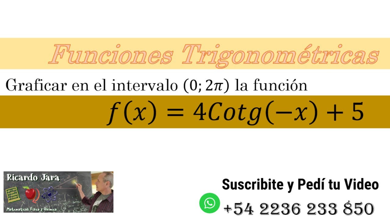 Graficar f(x)=4.Cotg(- x)+5 - YouTube