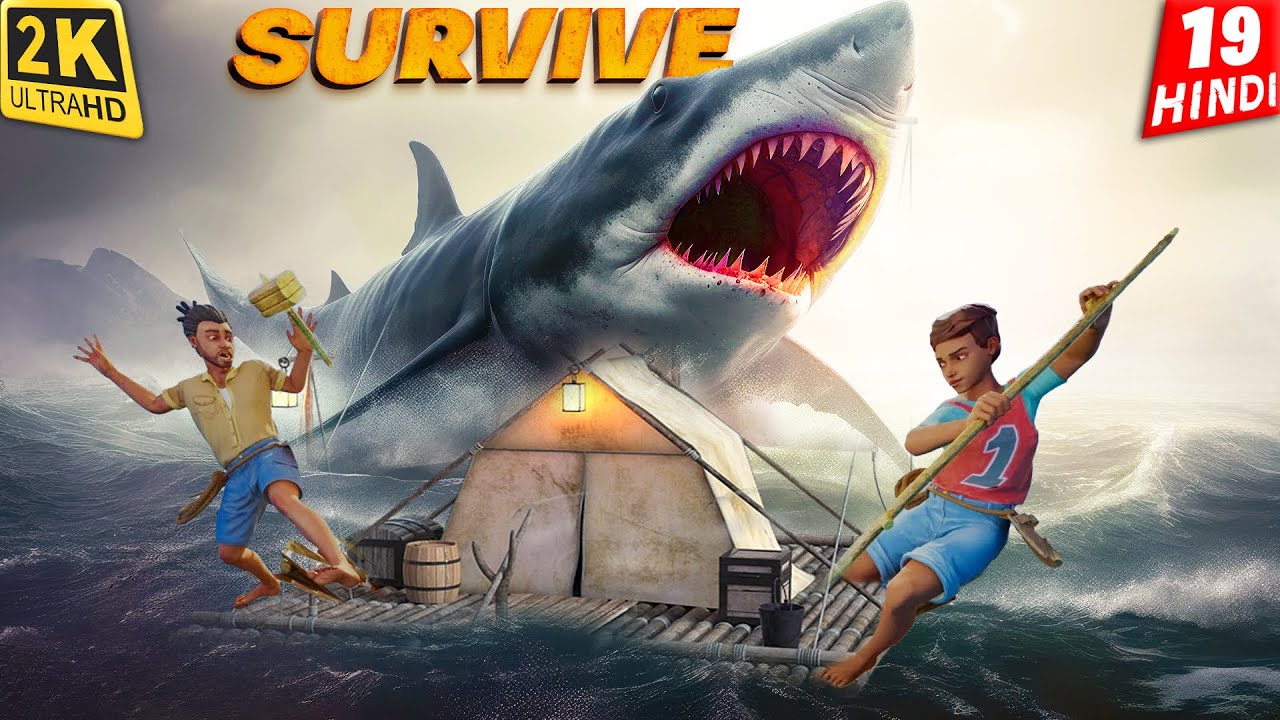 SURVIVE The MONSTER in RAFT SURVIVAL Live Multiplayer Gameplay - YouTube