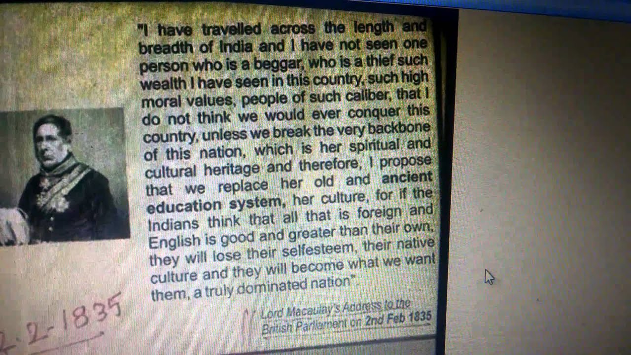 LORD MACAULAY'S SPEECH IN BRITISH PARLIAMENT - YouTube