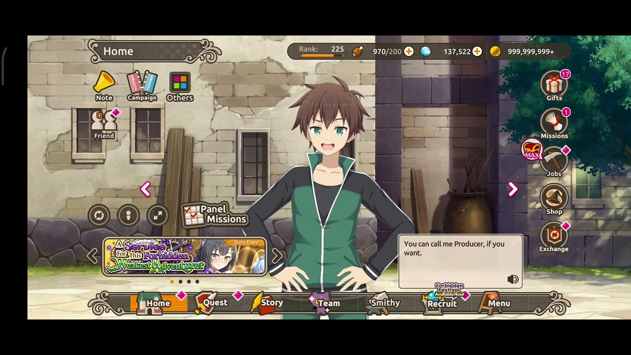 Konosuba! Fantastic Days - Home Screen - Kazuma (Panty Stealing Devil ...