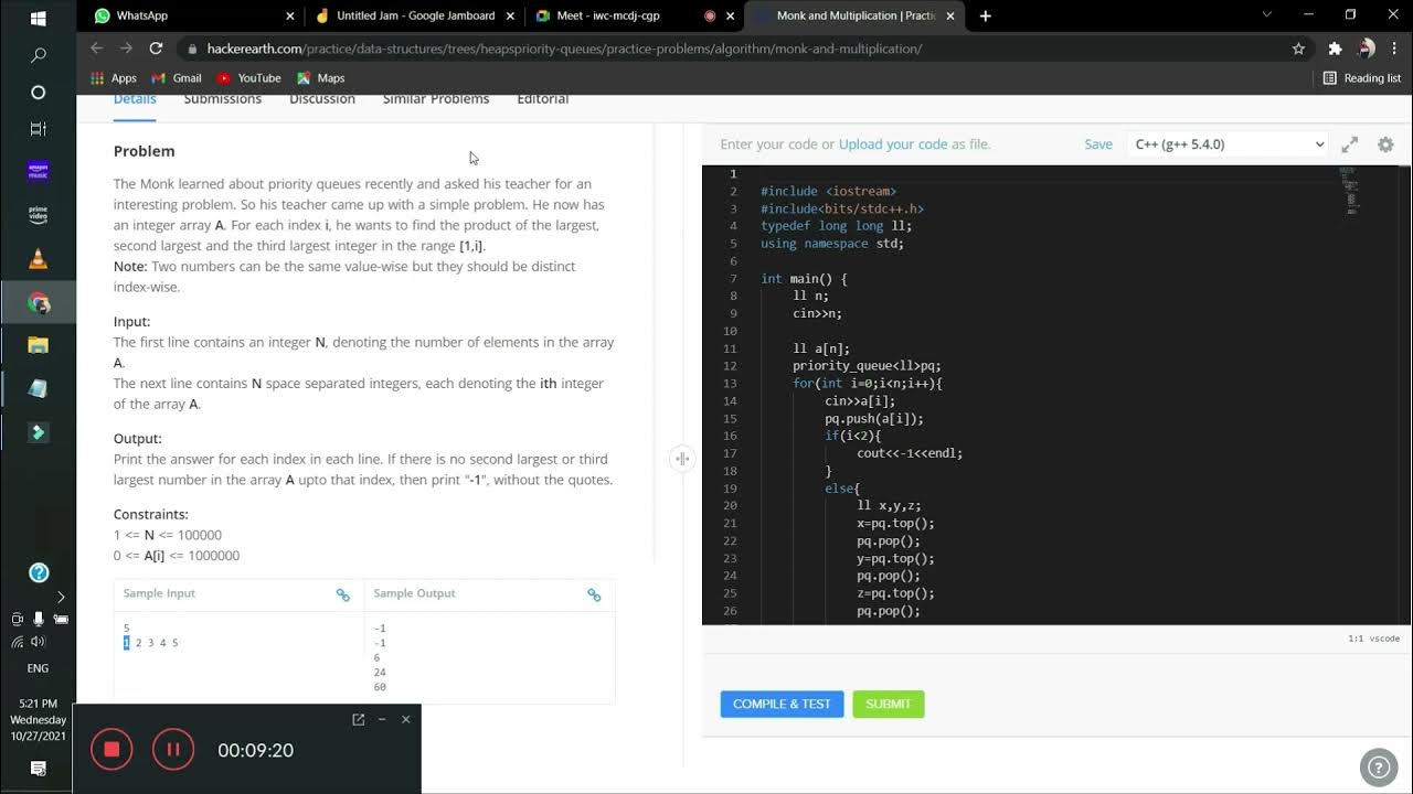 MONK AND MULTIPLICATION || Hackerearth || Trilok Kaushik || Vasu || Tejus || GeeksMan - YouTube