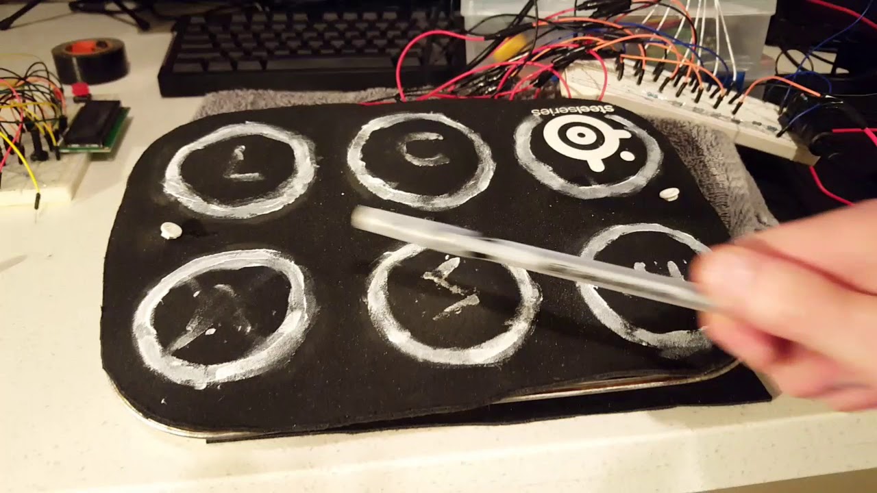 Piezo Arduino MIDI Drums test - YouTube