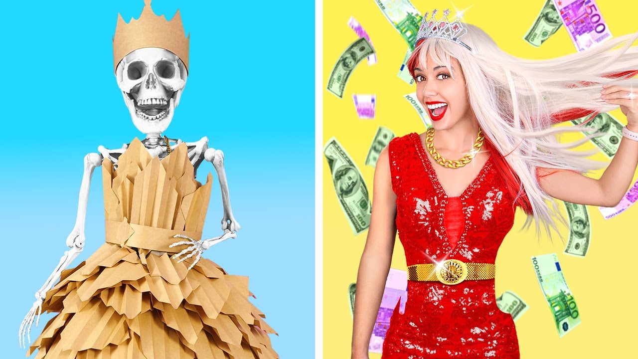 RICH VS BROKE PRINCESS || Building Cardboard Castle *Recycle DIY Hacks ...