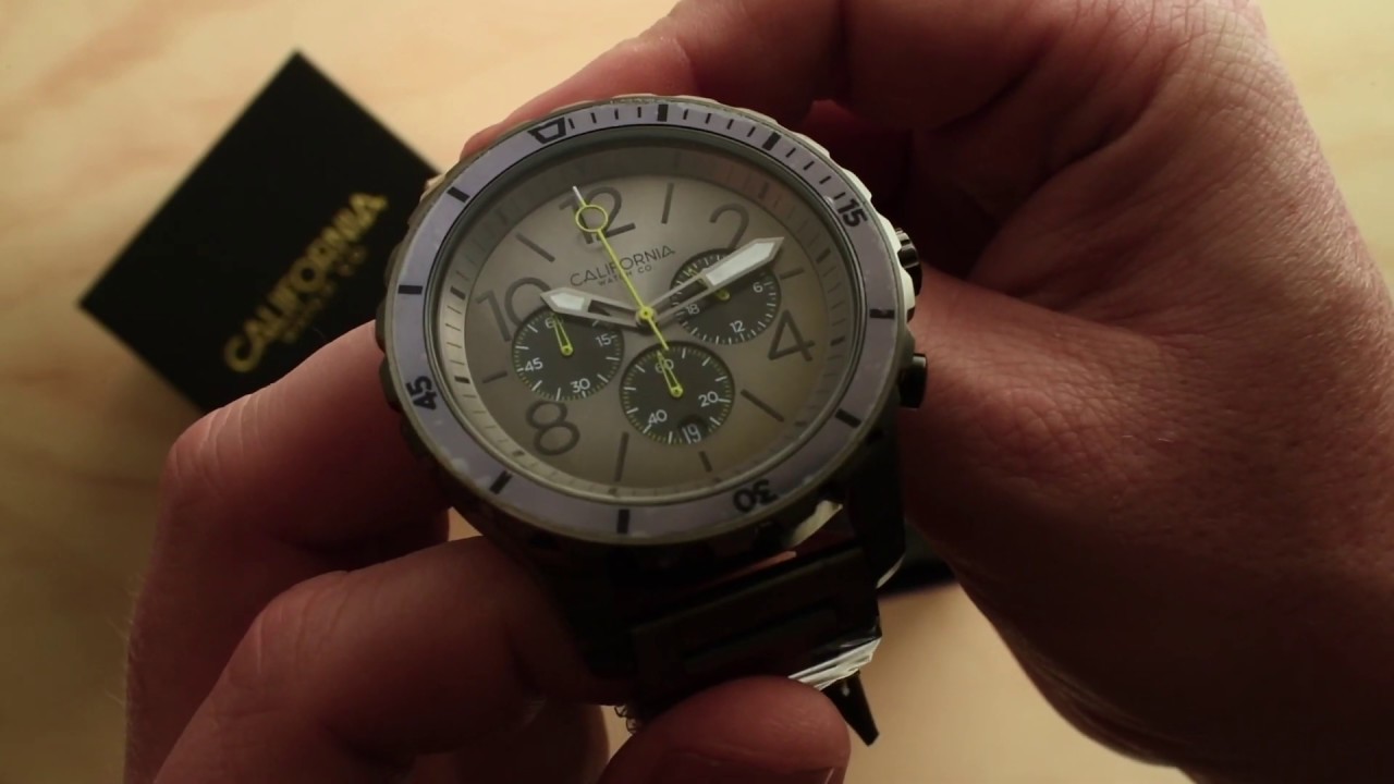 California Watch Co. Mavericks Chrono Gunmetal Green Unboxing - YouTube