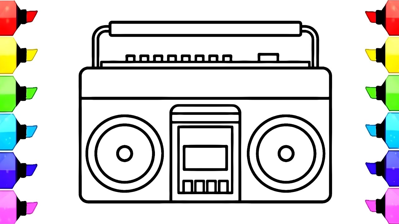 How to Draw Radio Step by Step Easy | Radio Drawing and Coloring for ...