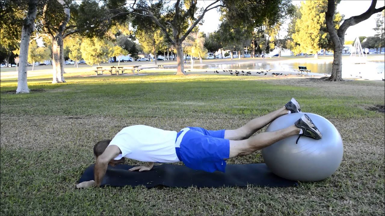 Exercise Ball Clock Push Up - YouTube