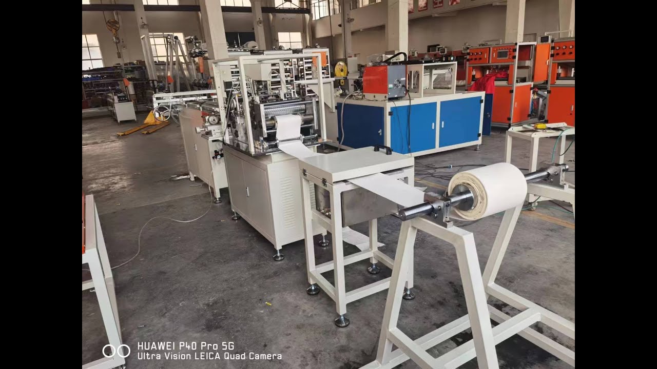 PU panel air filter pleating and gluing machine - YouTube