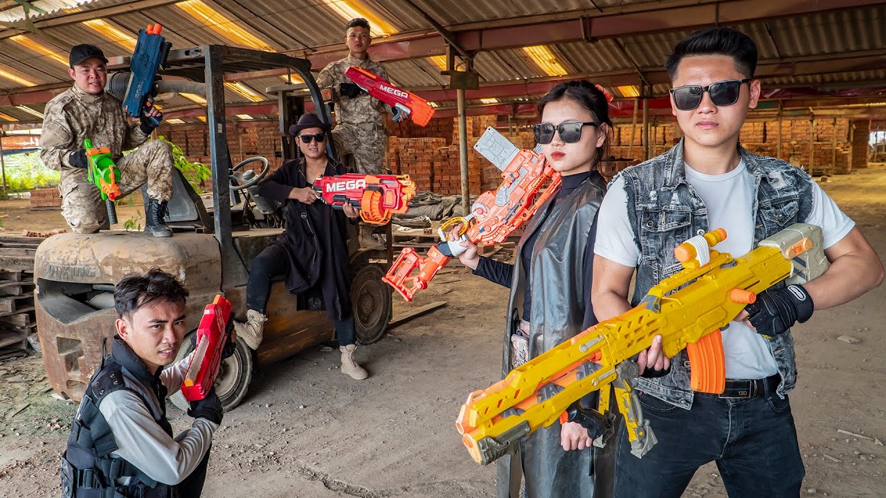 LTT Game Nerf War : Police Patrol Warriors SEAL X Nerf Guns Fight Mr ...