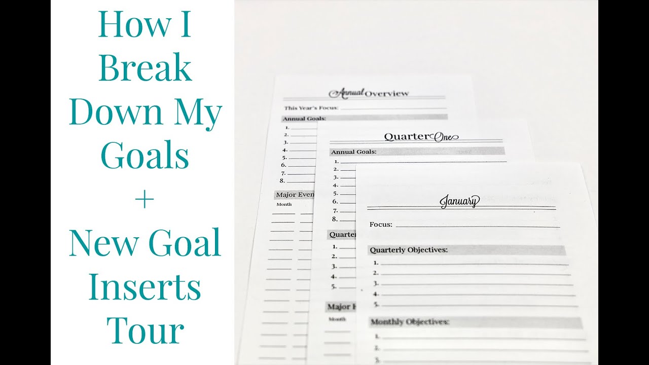 How I Break Down My Goals to Accomplish Them + New Goal Inserts Walk ...