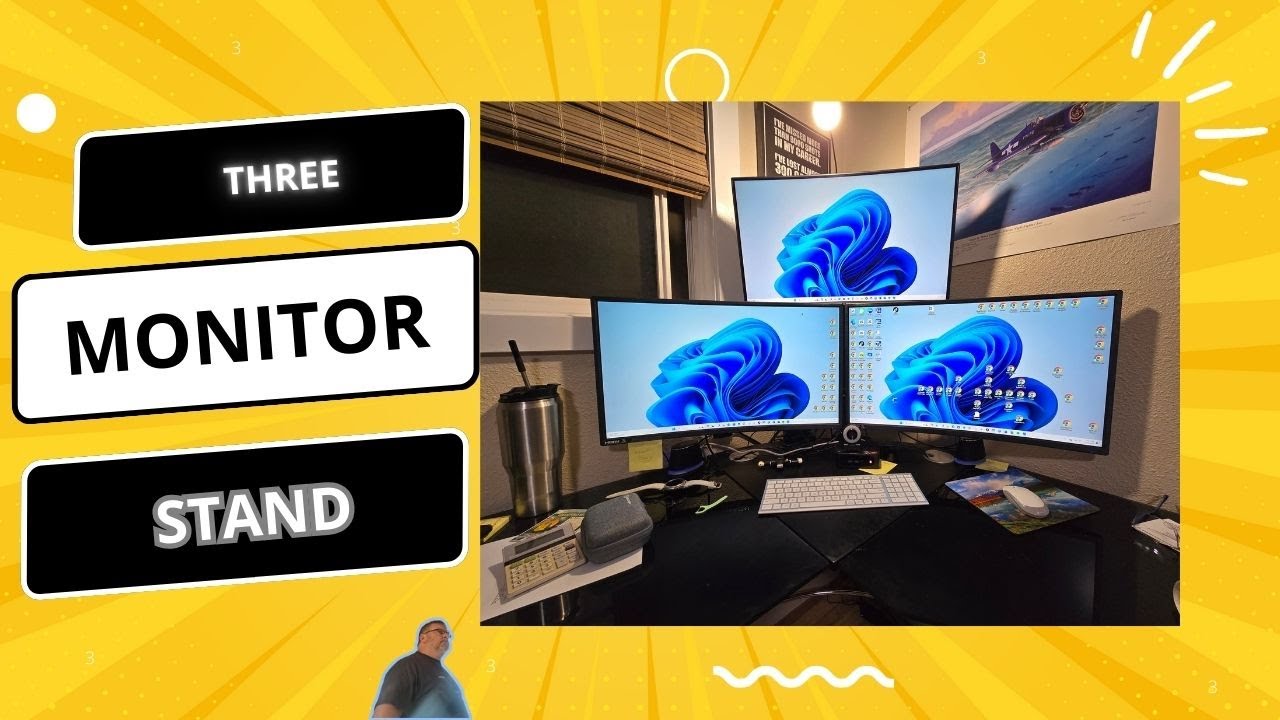 WALI Triple Monitor Stand, Adjustable 3 Monitor Stand up to 27 inch ...