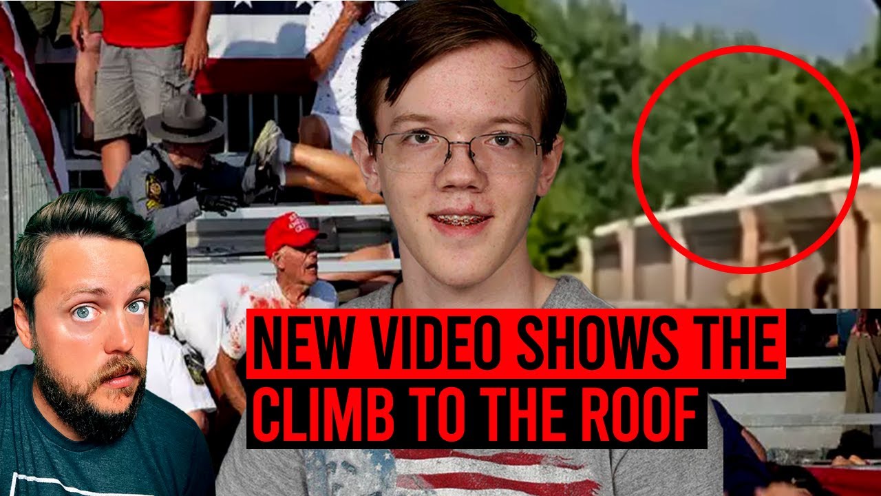 NEW VIDEO. Trump Shooter Climbing onto the Roof. THOMAS MATTHEW CROOKS ...