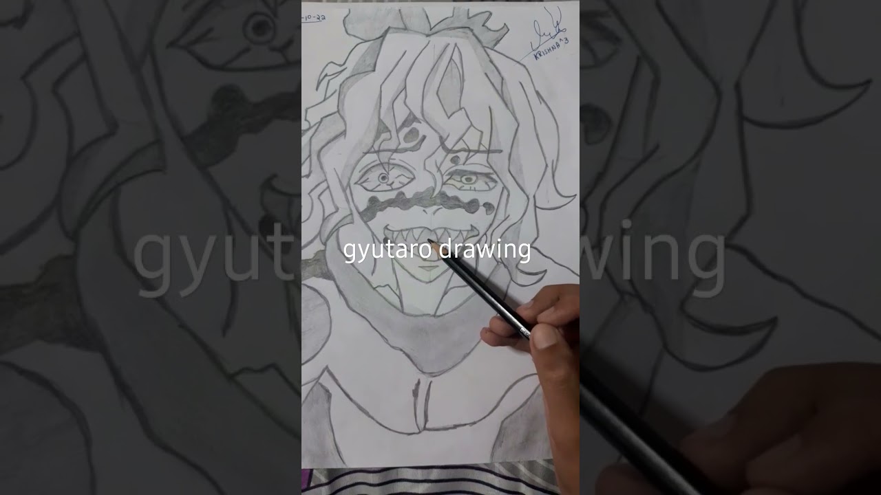 how to draw gyutaro in demon slayer - YouTube