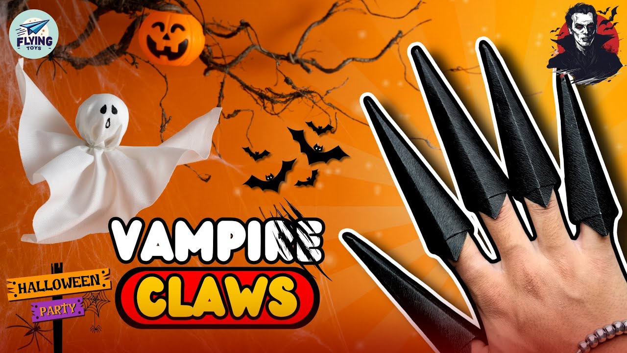 How to Make Vampire Claws for a Spooky Halloween 🎃🧛🦇 - YouTube