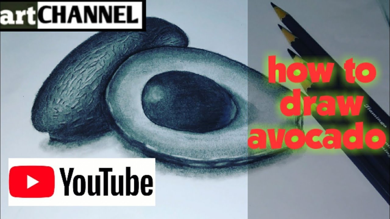 How to draw avocado with pencil. - YouTube